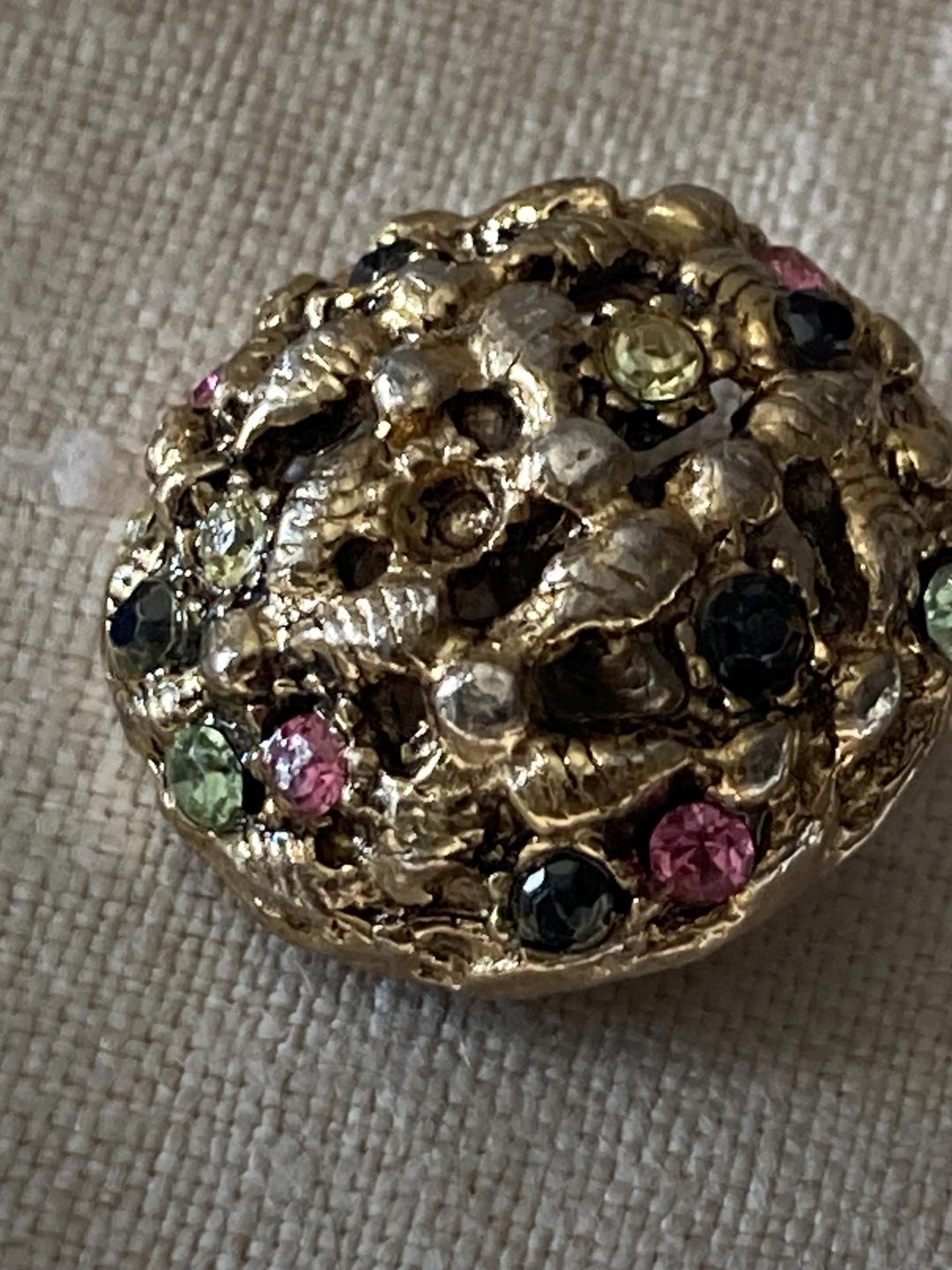 Vintage Buttons•bejeweled Vintage Button Lot•8 Vintage Jeweled Buttons ...