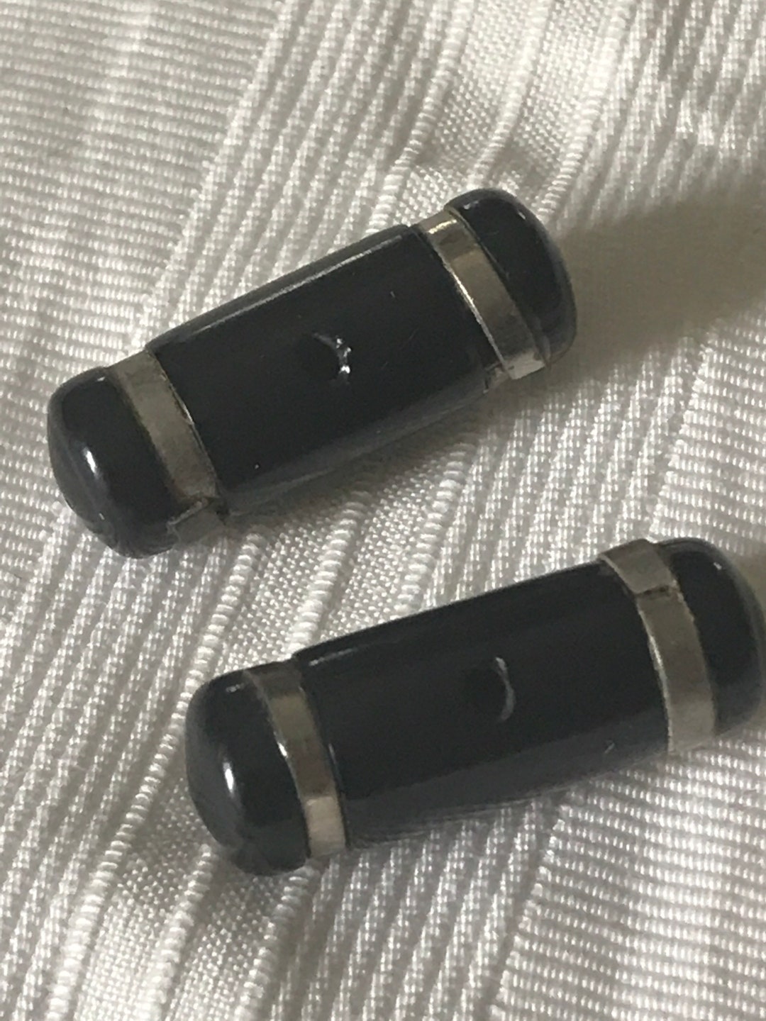 Vintage Cylinder Shape Buttons • Black Bakelite • Jewelry Supplies ...