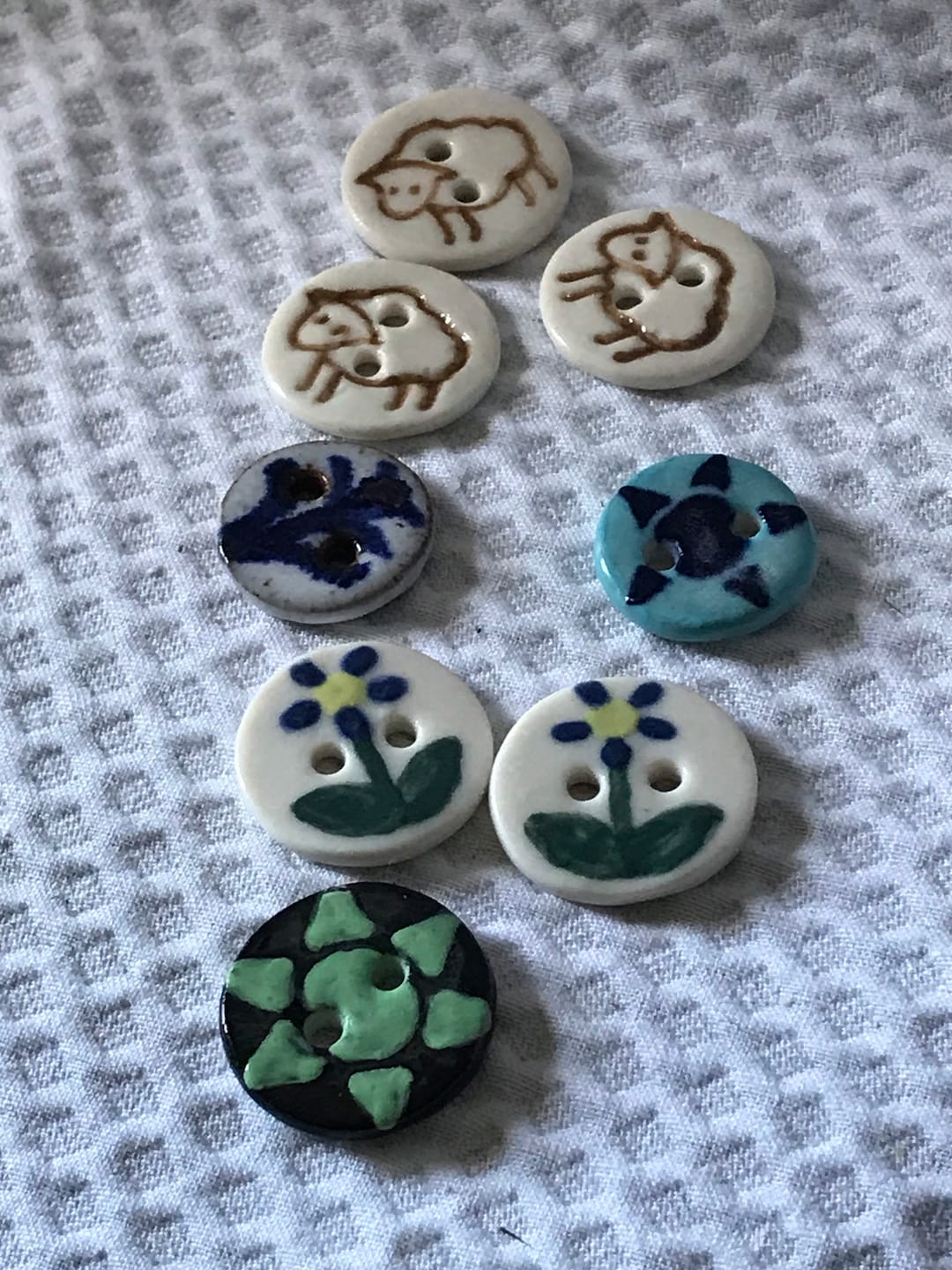 Ceramic Button Lot / Hand Crafted Ceramic Button Lot / Lot of 8 Ceramic ...