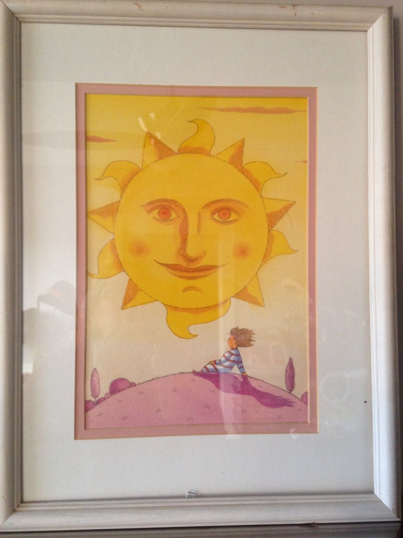 Framed "sun" Picture / Ian Beck 1994/ Picture Book by Ian Beck ...