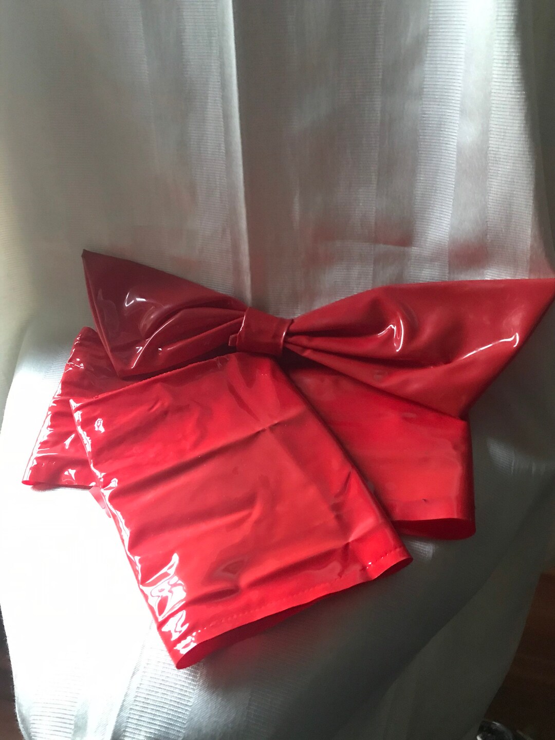 Vintage Hat Trim / Red Vinyl Hat Trim / Re-purposed Red Vinyl Trim ...