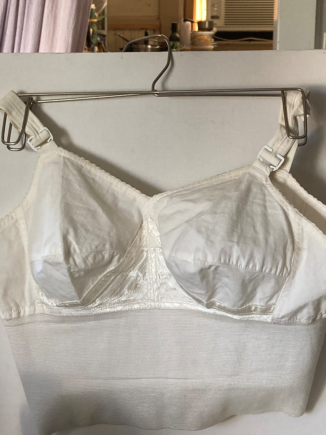 1959’s Bullet Bra • White Cotton Long Line Bullet Bra • Pin-up Attire ...