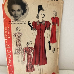Vintage Clothing Pattern • 1940’s Hollywood Pattern of Youth• Costume ...