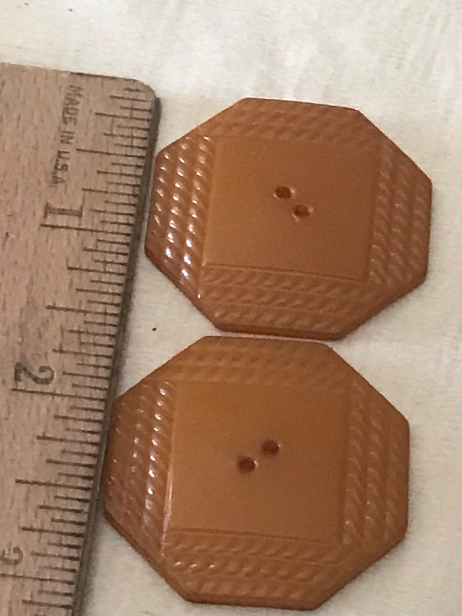 Vintage Bakelite Buttons • Pair of Butterscotch Bakelite Buttons ...