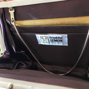 Vintage Franklin Simon Purse / Beige Leather Formal Style Handbag ...