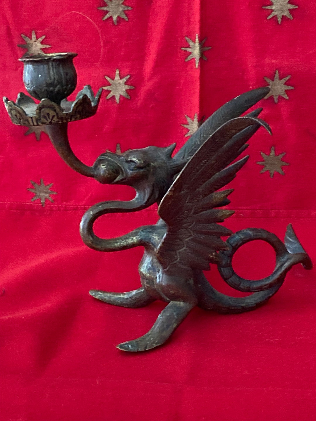 Griffin Candlestick Holder• Brass /bronze Heavy Weight Candlestick ...
