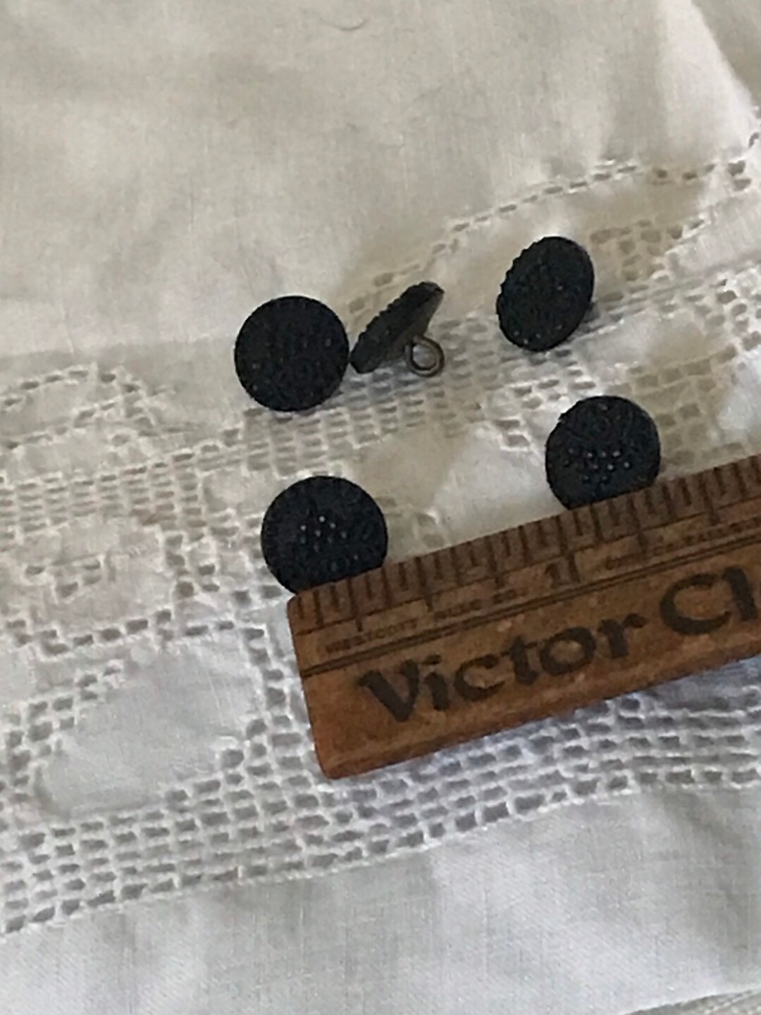 Antique Buttons Lot•carved Black Jet Buttons•lot of 5 Small Carved ...