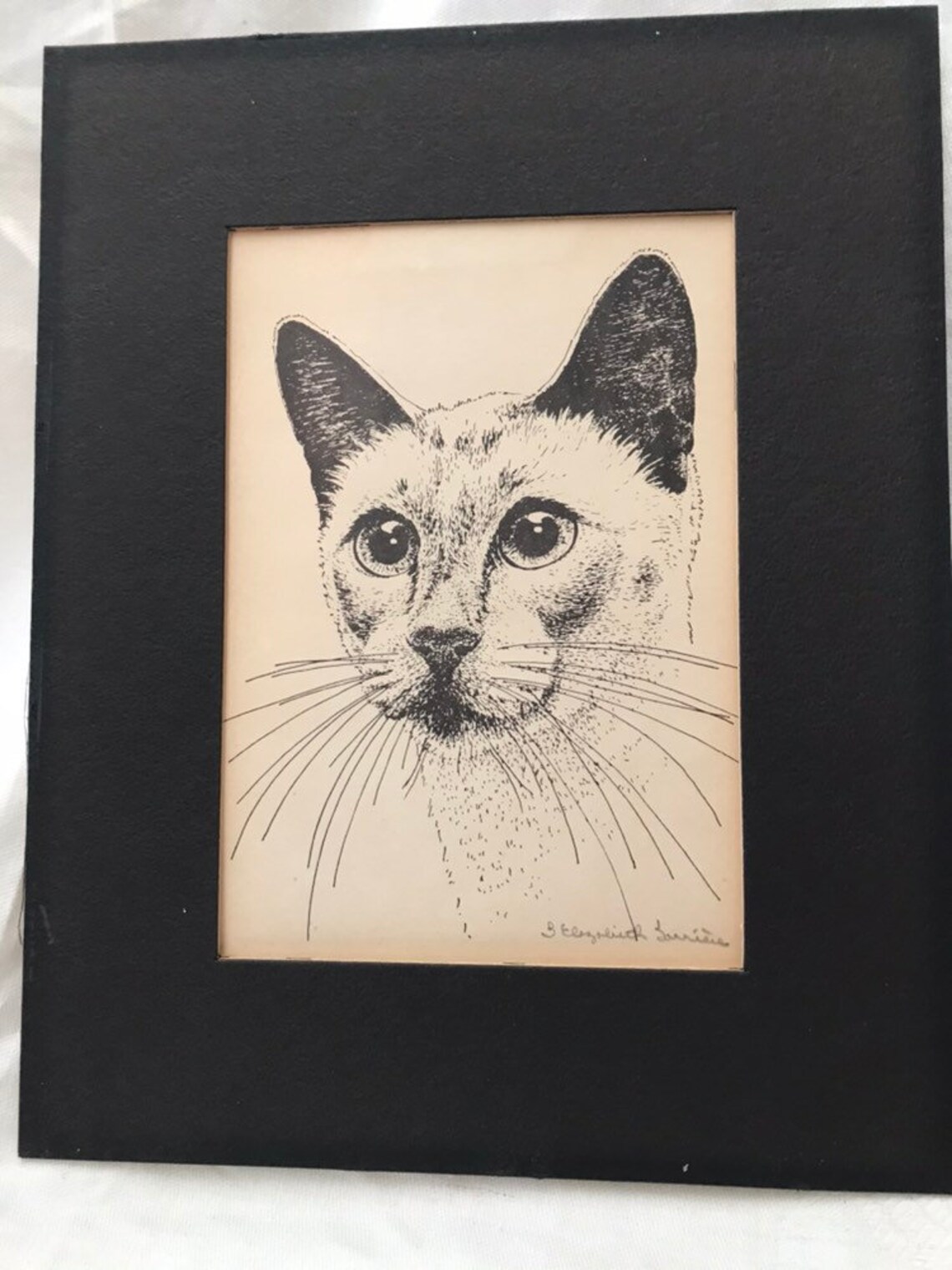 Vintage Cat Illustration / Pen & Ink Signed Art / Cat - Etsy