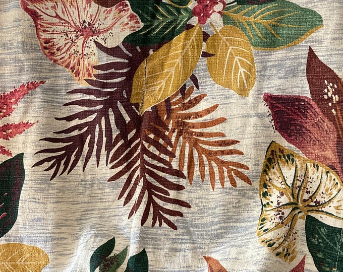 Vintage Barkcloth Curtain Panels• Barkcloth Fabric Remnant• Sewing ...