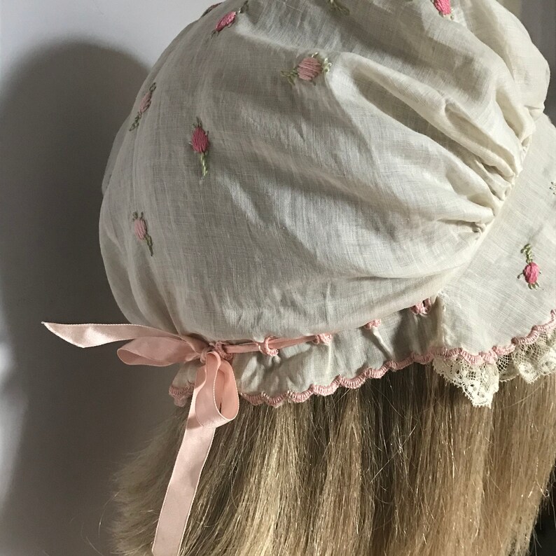 Antique Sleep Bonnets/ Cotton Batiste Embroidered Cap Bonnet - Etsy