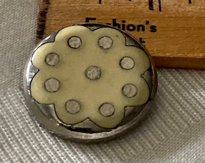 Art Deco Pewter& Bone Buttons•artist Crafted Metal and Bone Vintage ...