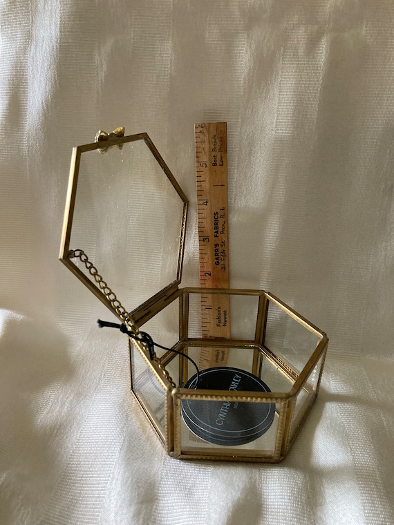 Glass Jewelry Box• Mirrored Glass Container• Bedroom … - Gem