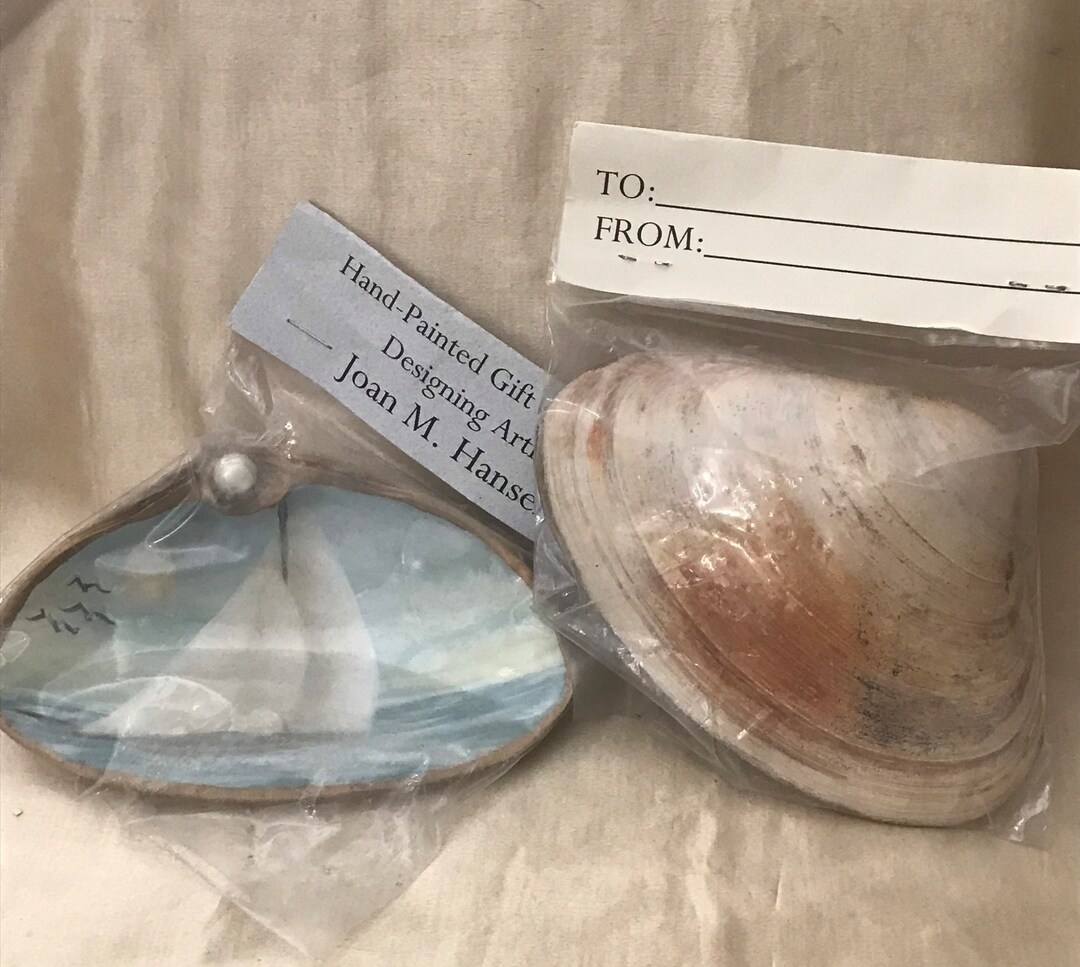 Home Decor • Hand Painted Sea Shell • Sailboat Seashells • Bathroom ...