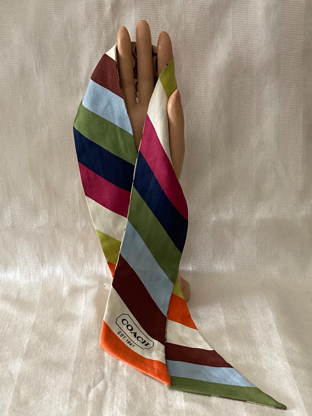 Coach Handbag Scarf• Wrist Scarf • Head Scarf • Neck Scarf • Belt Sash ...