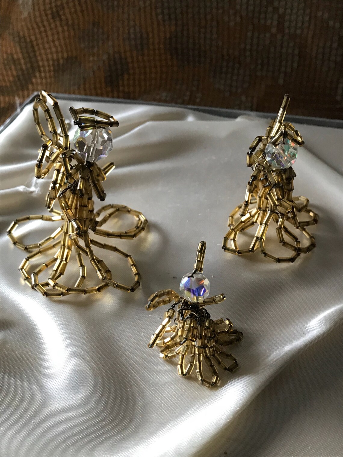 Vintage Glass Bugle Beaded Angels / Hand Crafted Vintage Christmas ...