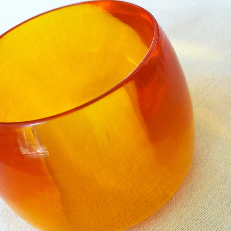 Vintage Lucite Costume Jewelry / Amber Colored Lucite Cuff - Etsy