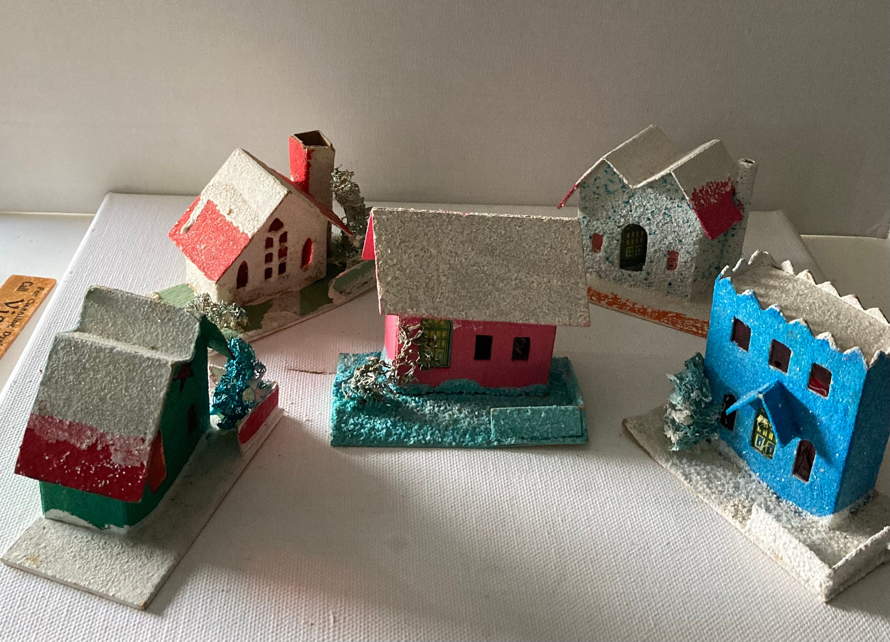 Christmas Decorations • Mid Century Village Buildings • Made in Japan ...