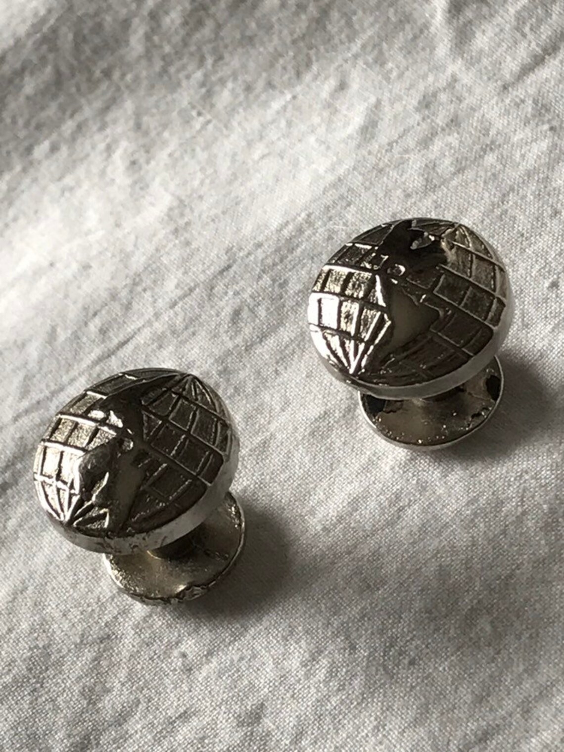 Vintage Cufflinks / Circa 1950's Button Style Cufflinks / - Etsy
