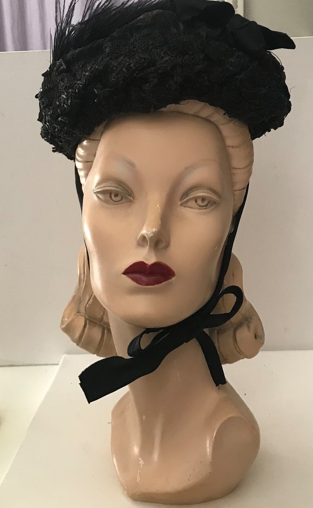 Antique Hat• 1900’s Formal Mourning Hat• Victorian Hat• Formal Funeral ...
