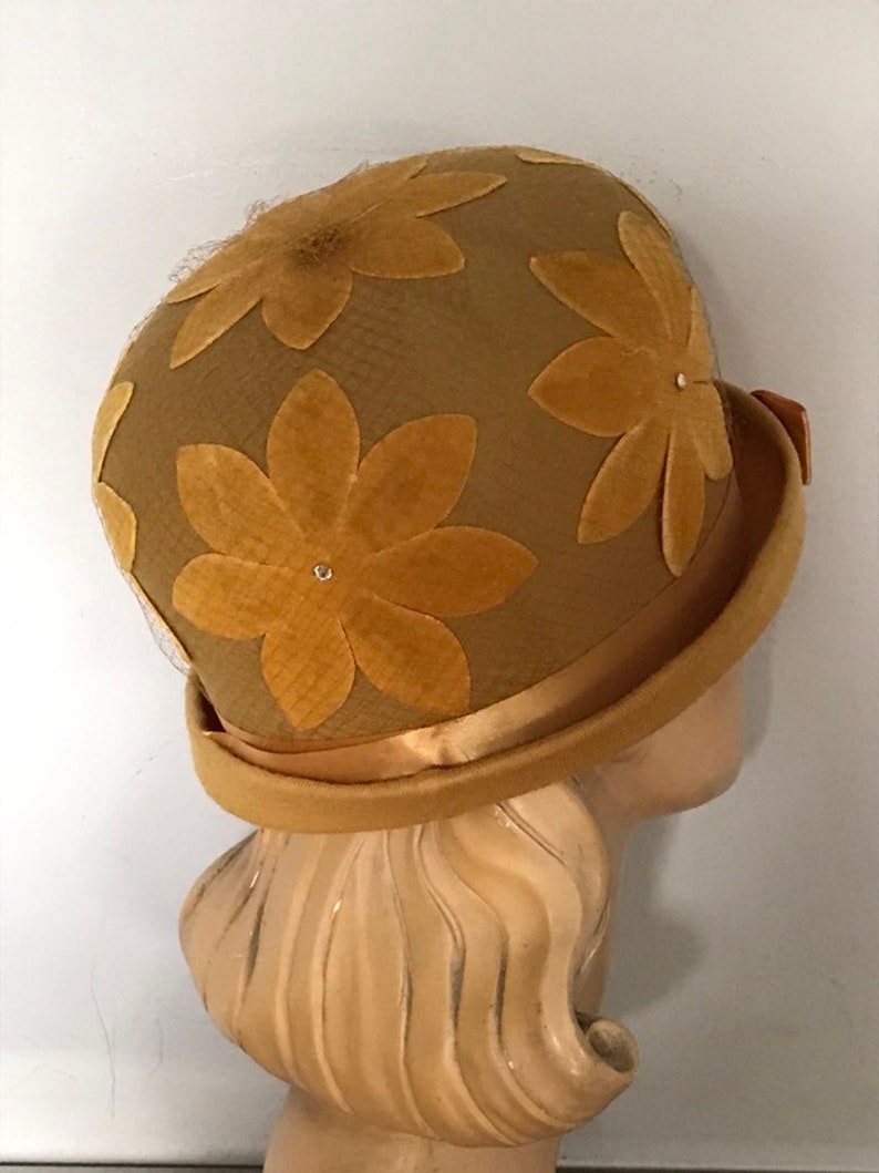 1970's Vintage Hat / 70's Fashion Accessories / Mustard Jersey 70's ...