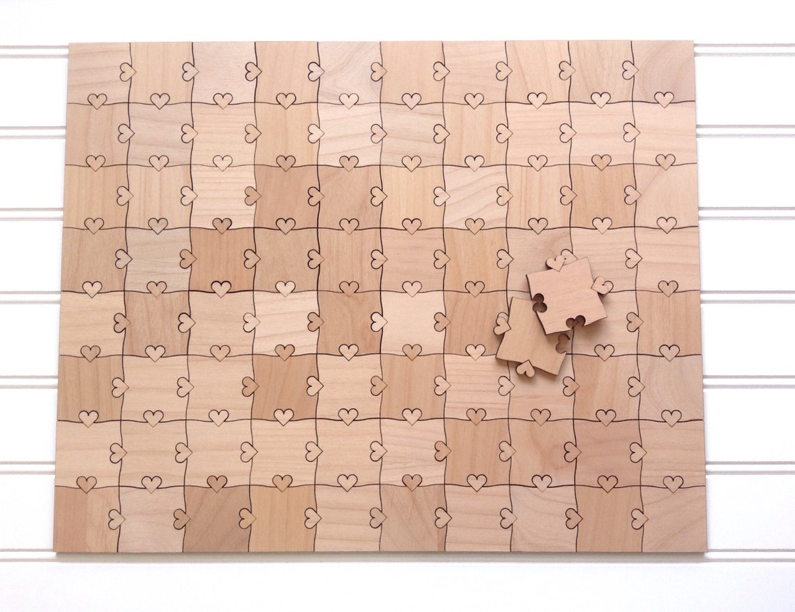 Large Heart Tab 2 in Puzzle Pieces for Wedding Guest Book - Etsy