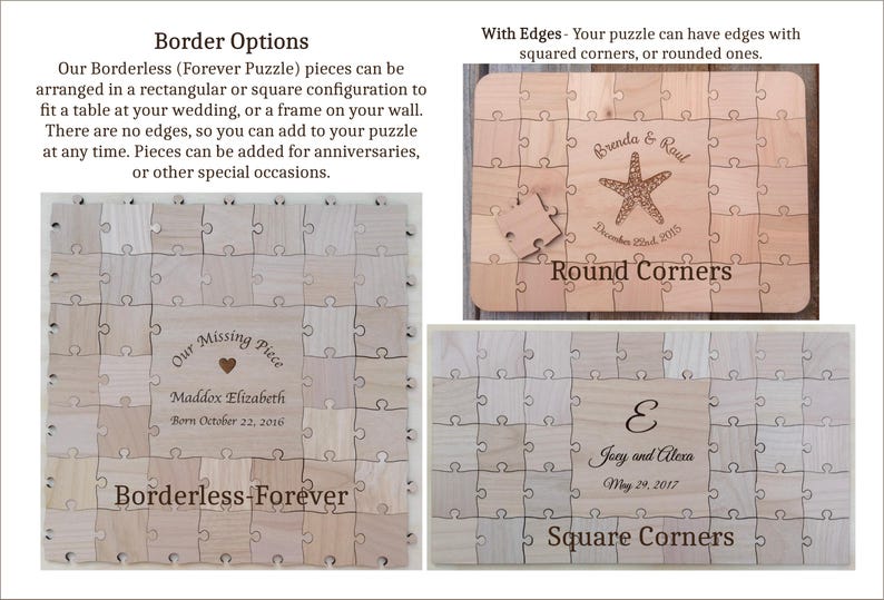 X-large 3 Inch Pieces Custom Designed Wedding Guest Book Puzzle - Etsy