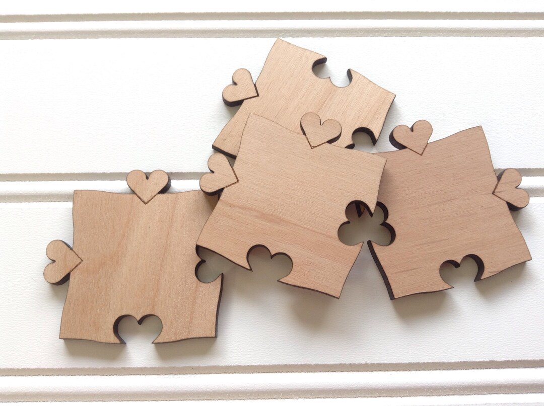 Large Heart Tab 2 in Puzzle Pieces for Wedding Guest Book - Etsy