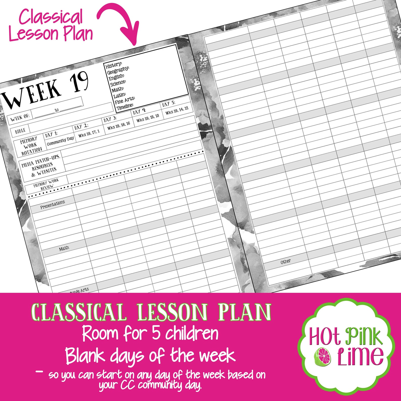 Classical Homeschool Planner – Printed and Spiral Bound for Classical ...