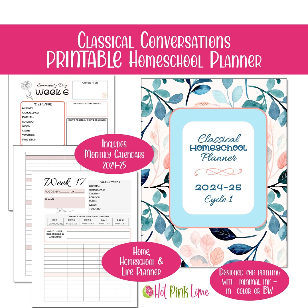 CC Printable Planner, Cycle 1, Classical Conversations Planning ...