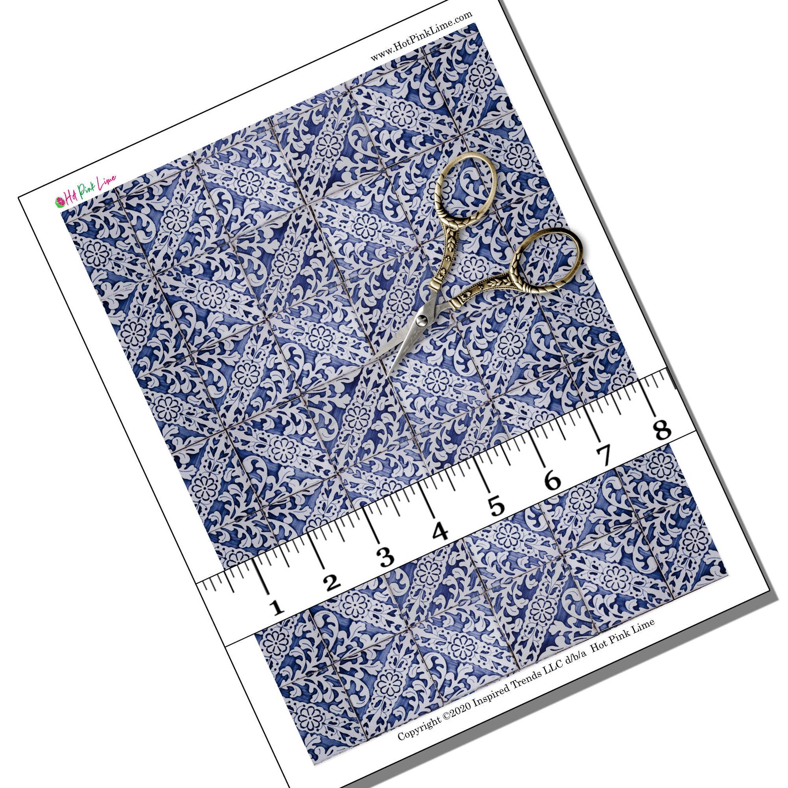 Dollhouse Tile 1/12 Blue Pattern Tiles LARGE for Floor - Etsy