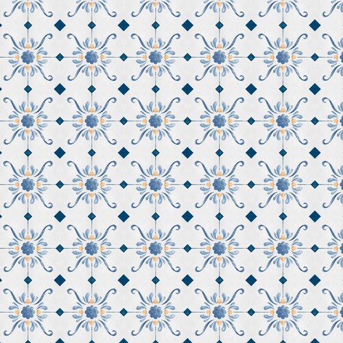 Dollhouse Tile 1/12 Blue Pattern Tiles for Floor Miniature - Etsy