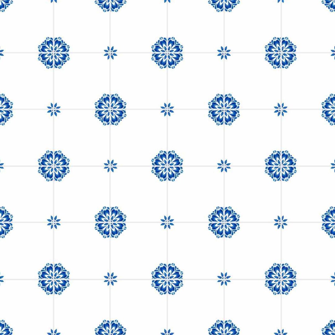 Dollhouse Tile 1/12 Blue Pattern Tiles for Floor Miniature Printable ...