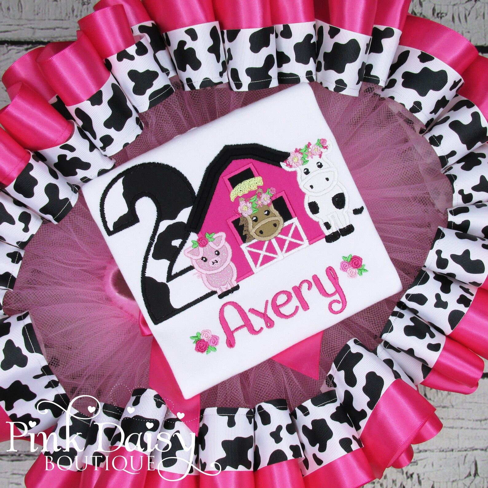 Barnyard Birthday Outfit for Girls Ribbon Trim Tutu Set - Etsy