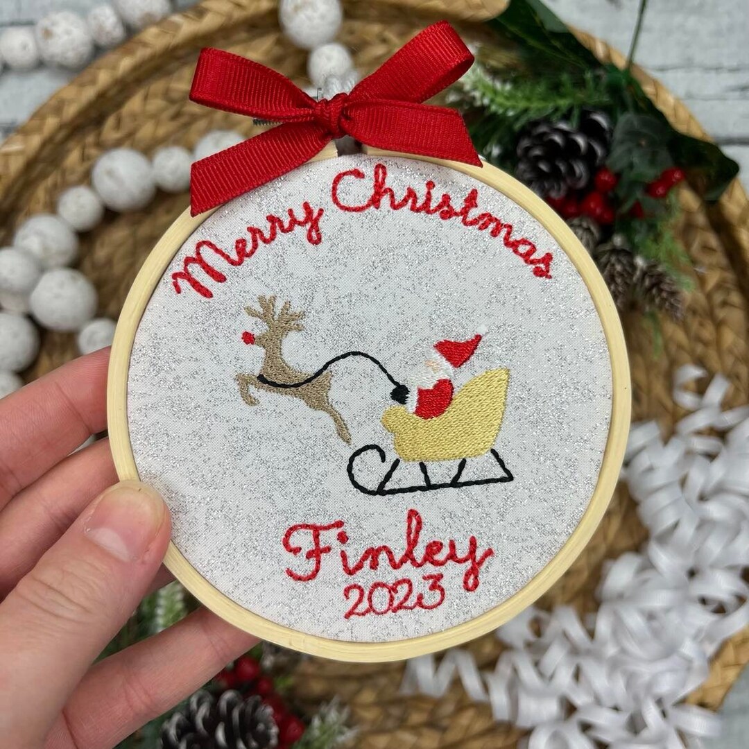 Embroidered Christmas Ornament 2023 - Personalized Christmas Ornament ...