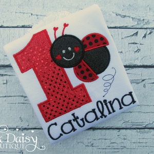 Ladybug Birthday Shirt Lady Bug Birthday Shirt First Birthday 1st ...