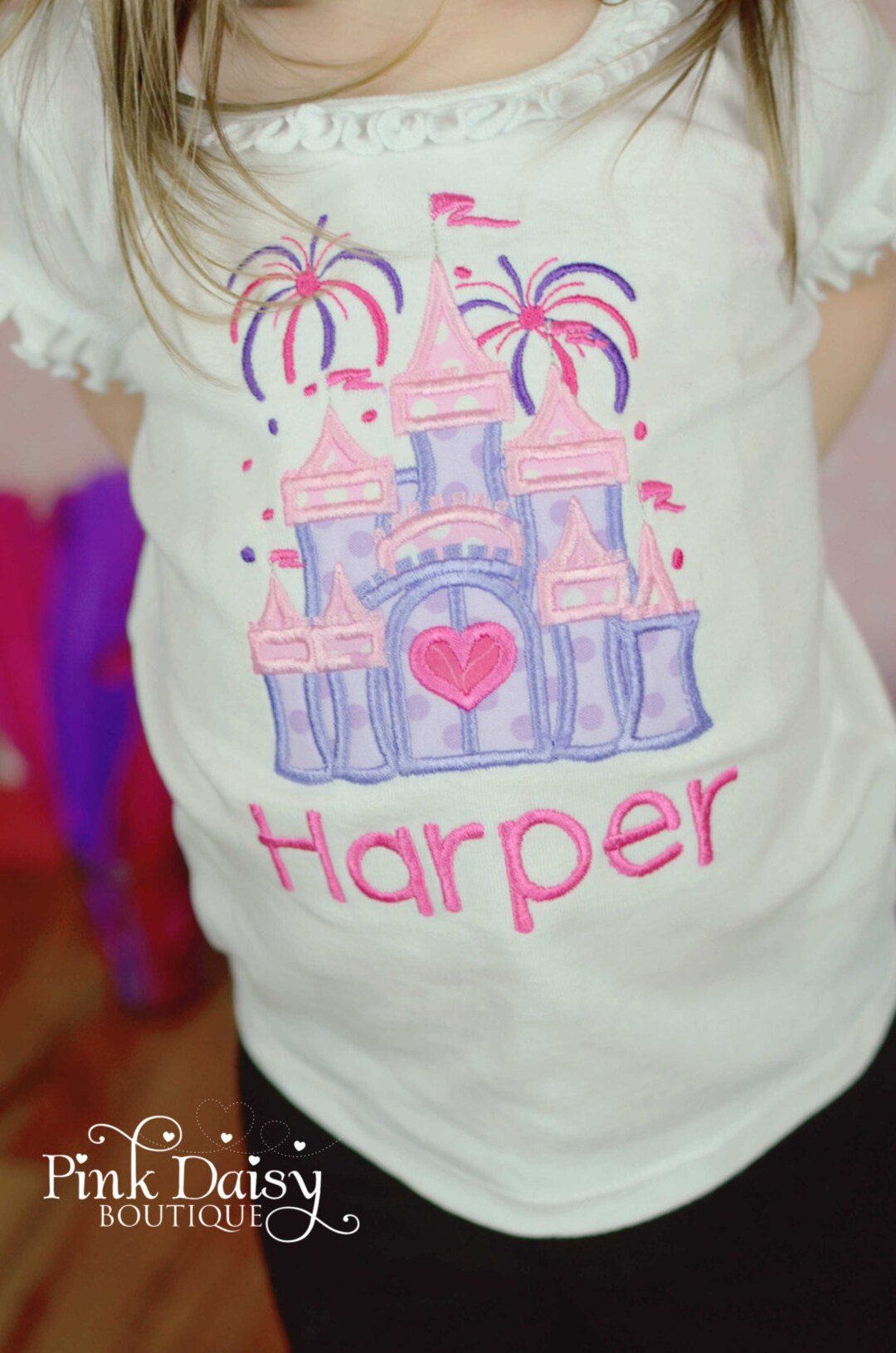 Princess Castle Applique Shirt - Cinderella Castle - Pink and Purple ...