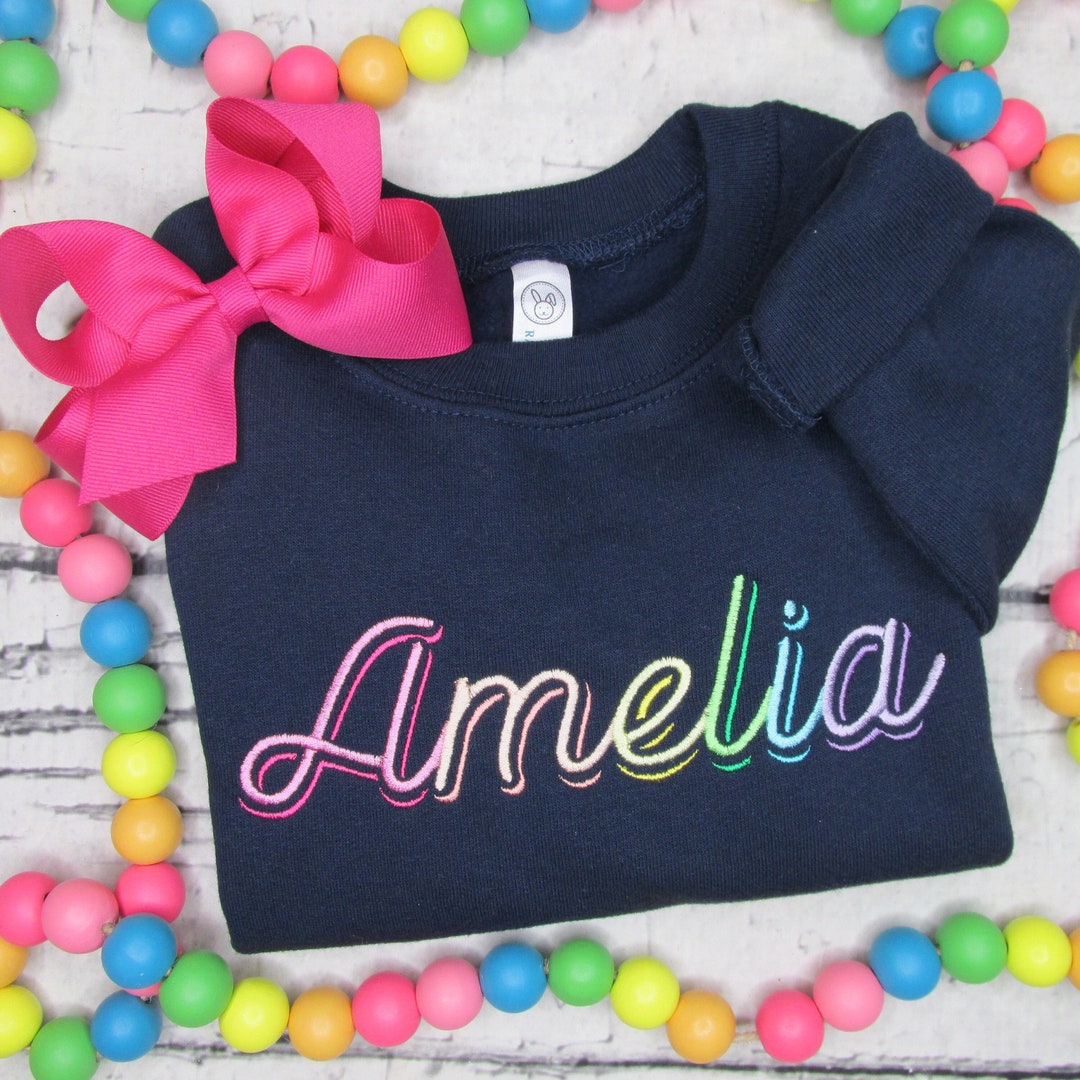 Girls Personalized Sweatshirt - Custom Sweatshirt - Toddler Girl ...