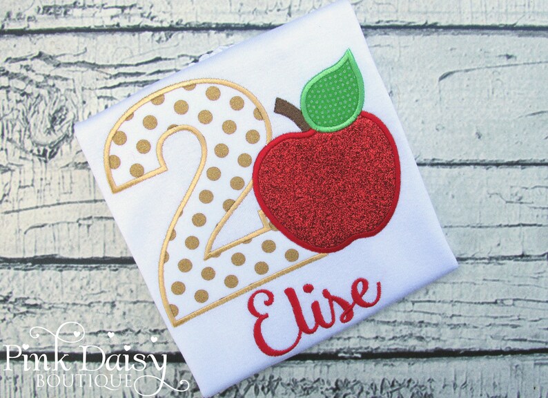 Apple Birthday Shirt - Red and Gold - Apple Orchard - Farmers Market ...