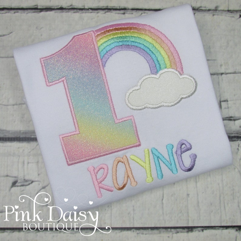 Camiseta de cumpleaños arcoíris - Arcoíris pastel con número de ...