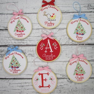 Embroidered Christmas Ornament 2023 - Personalized Christmas Ornament ...