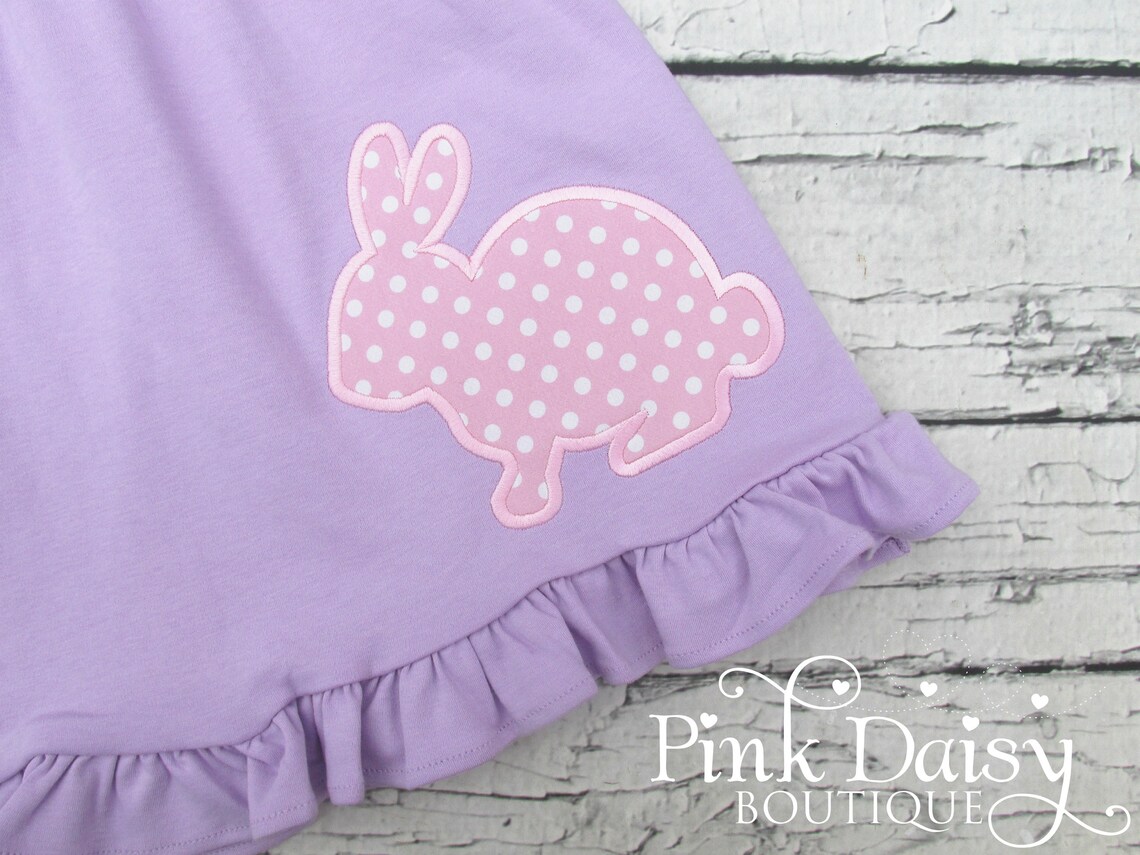 Girls Bunny Rabbit Appliqué Dress Personalized Easter Dress - Etsy