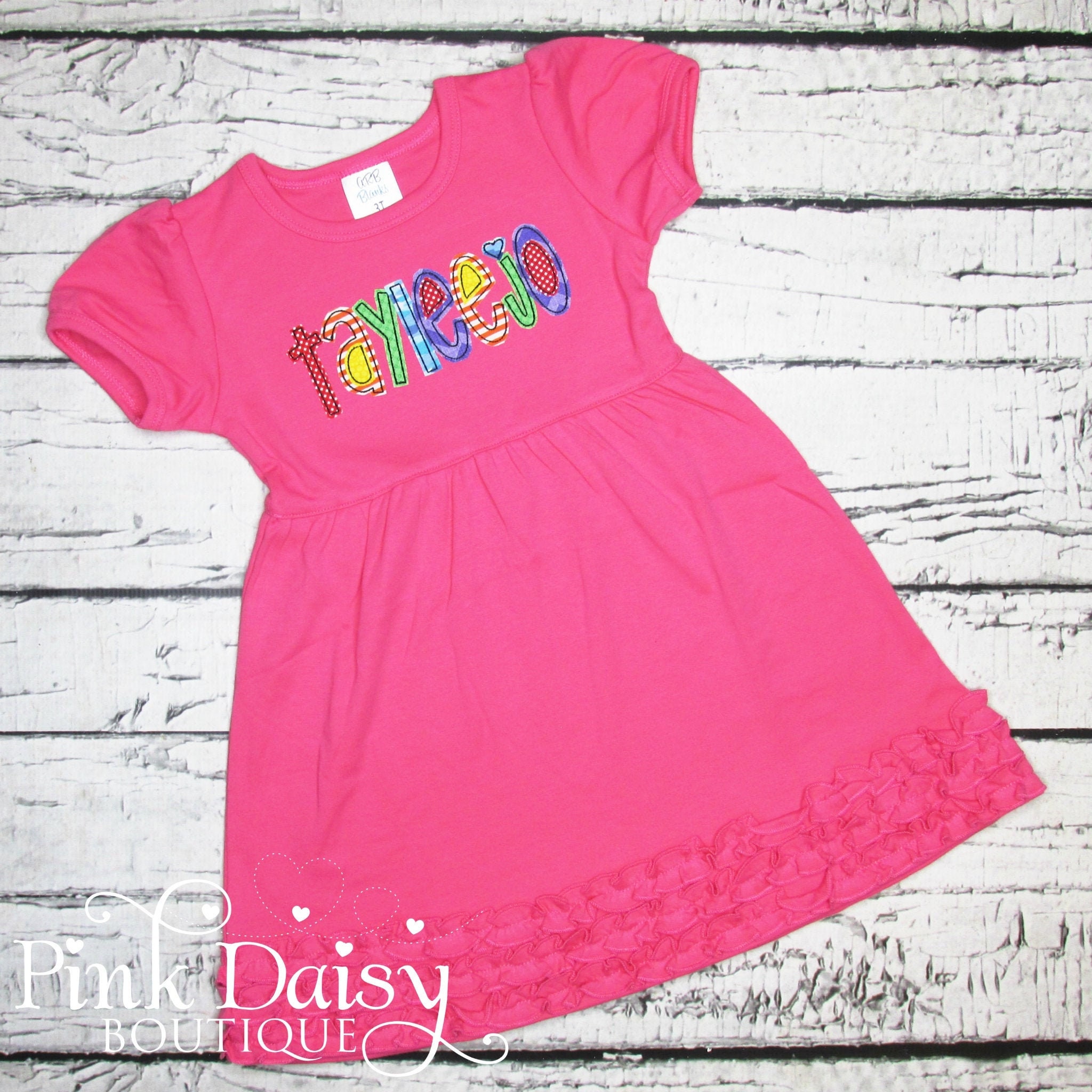 Personalized Dress for Girls Embroidered Dress Applique | Etsy