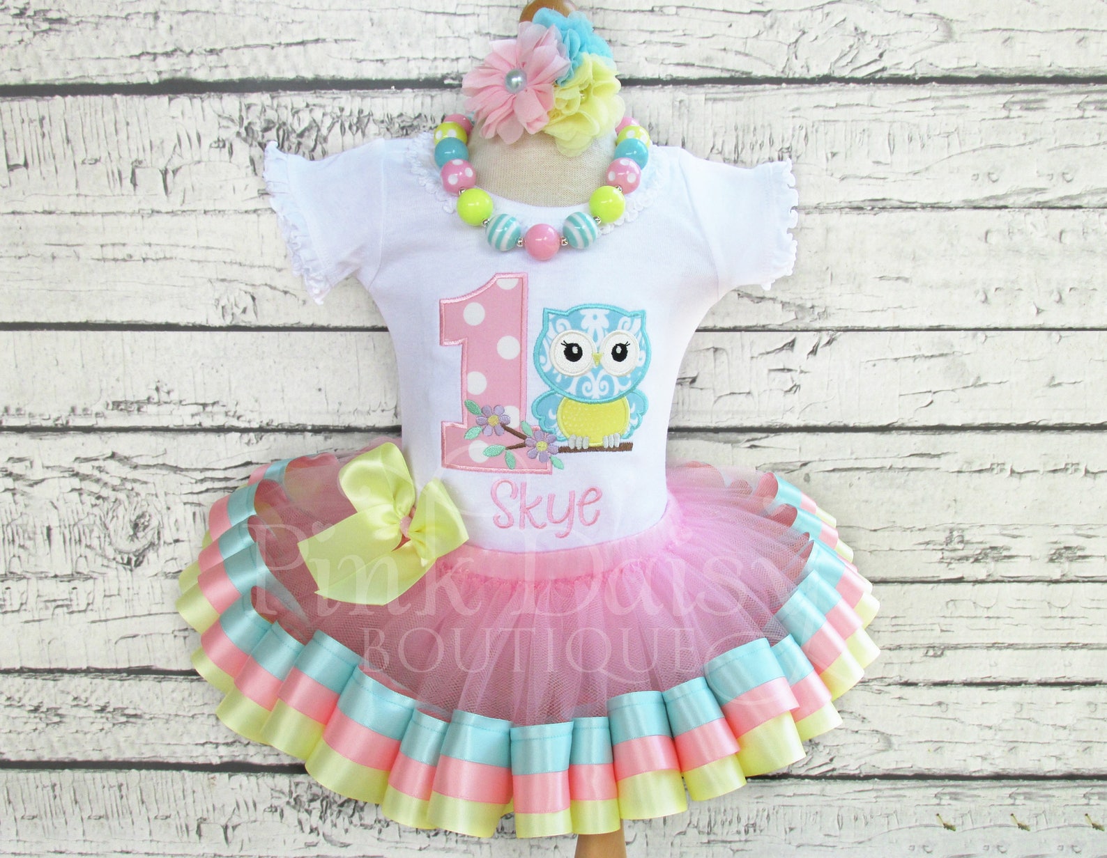 Owl Birthday Outfit Owl First Birthday Tutu Set Ribbon - Etsy