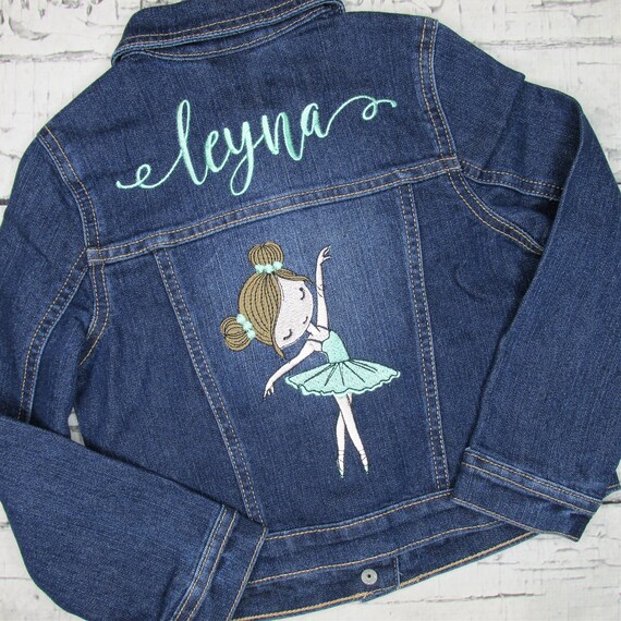 Personalized Denim Jacket for Girl with Ballerina Dancer - Ballet Gift ...
