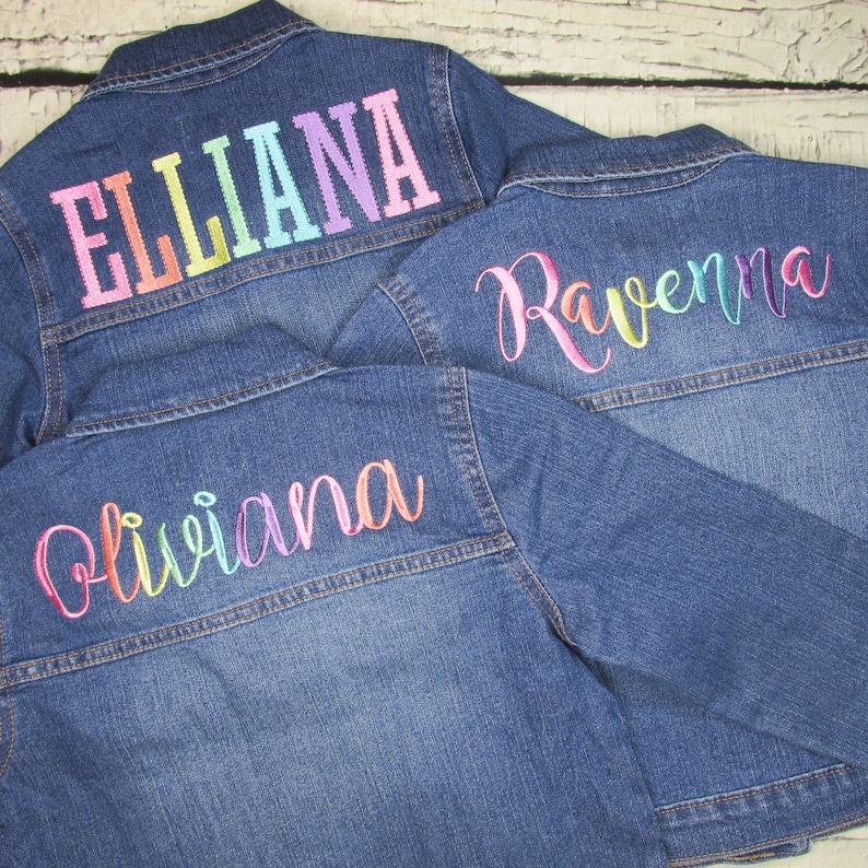 Girls Personalized Denim Jacket Monogrammed Jean Jacket - Etsy