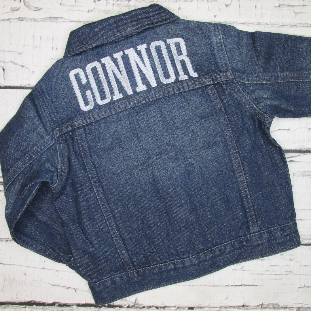 Boys Personalized Denim Jacket - Monogrammed Jean Jacket - Embroidered ...