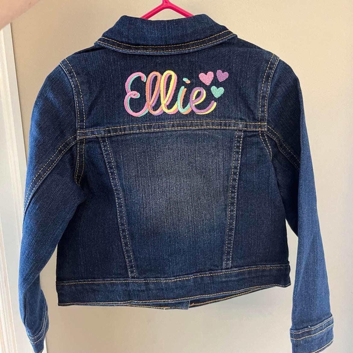 Girls Personalized Denim Jacket - Monogrammed Jean Jacket - Embroidered ...