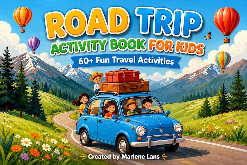 Kids Road Trip Activity Book, Screen-free Travel Games, Mazes, Coloring ...