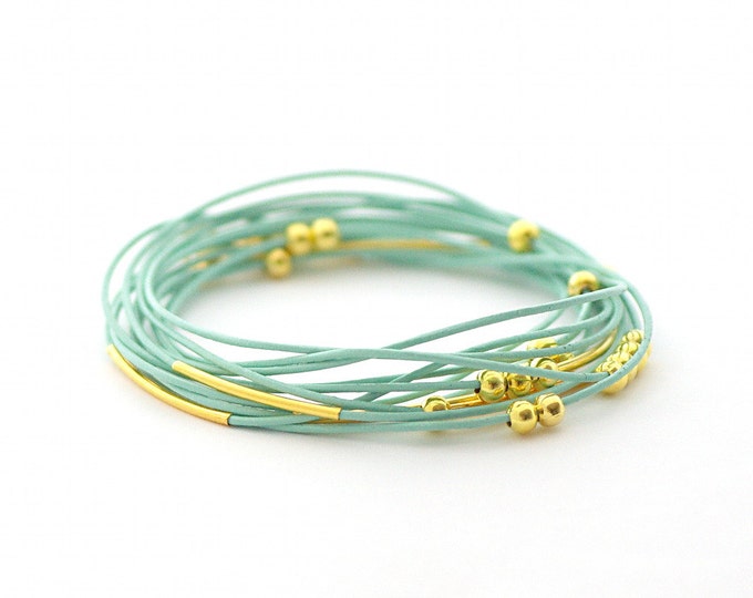 12 Times Wrapped Around Mint Bracelet Minimalist Jewelry - Etsy
