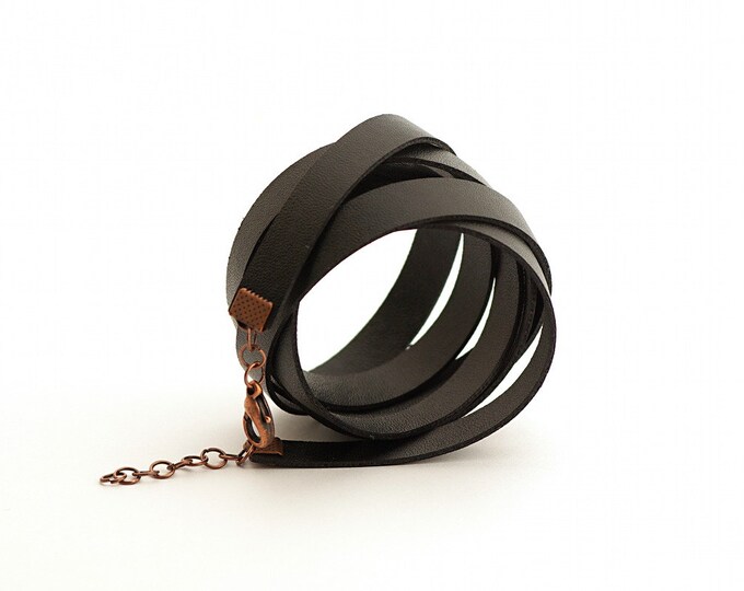 Black Wrap Bracelet Wrap Around Bracelet Minimalist Jewelry - Etsy